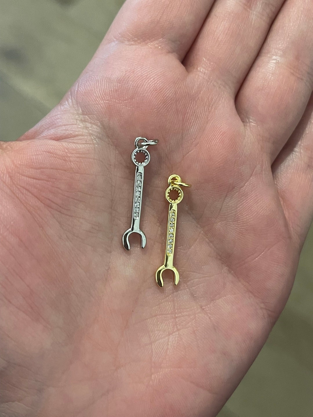 Gold Wrench Charms,18k Gold Filled Wrench Pendant,wrench Charm Bracelet ...