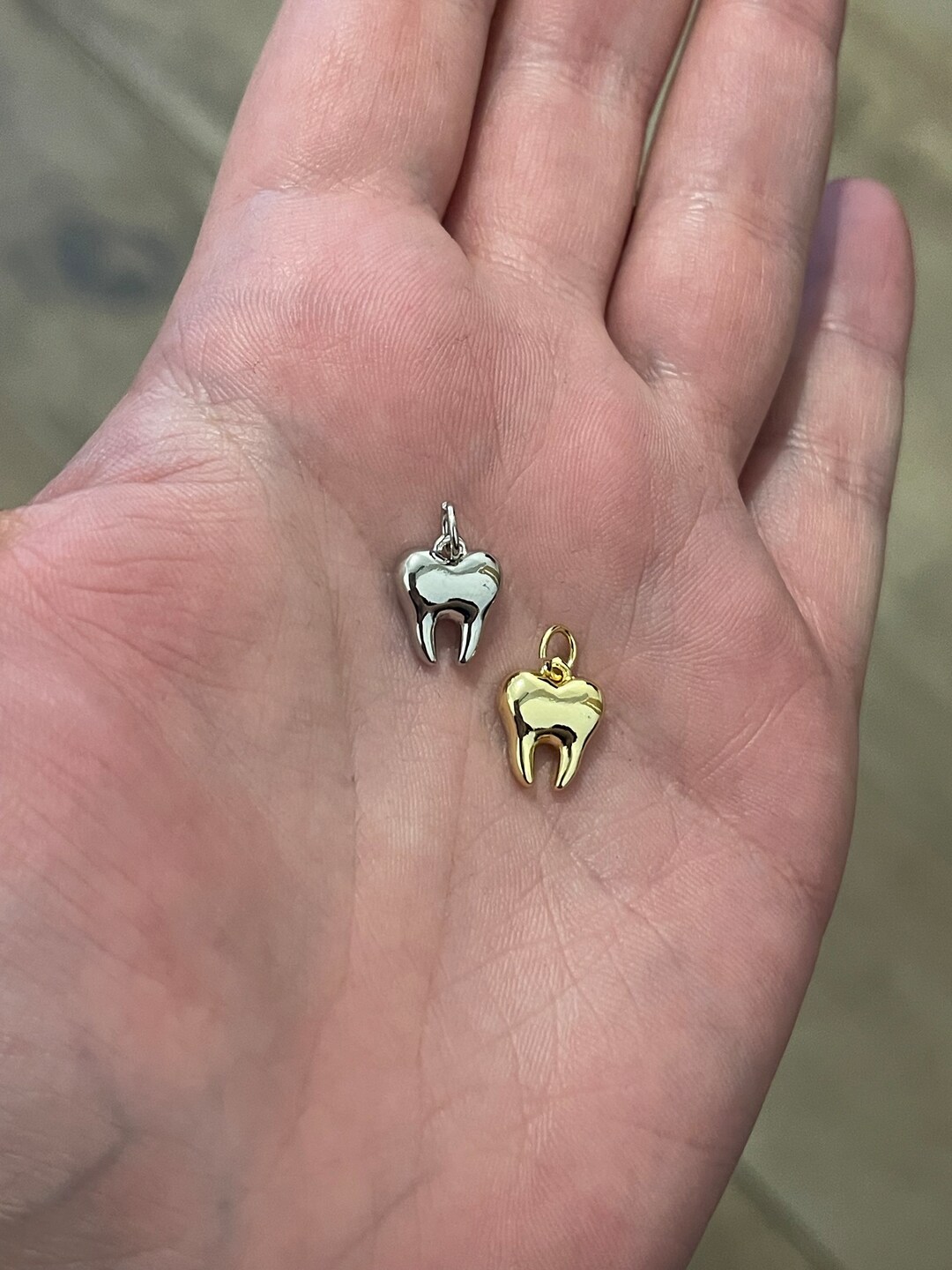 Gold Teeth Charms,18k Gold Filled Teeth Pendant,teeth Charm Bracelet ...