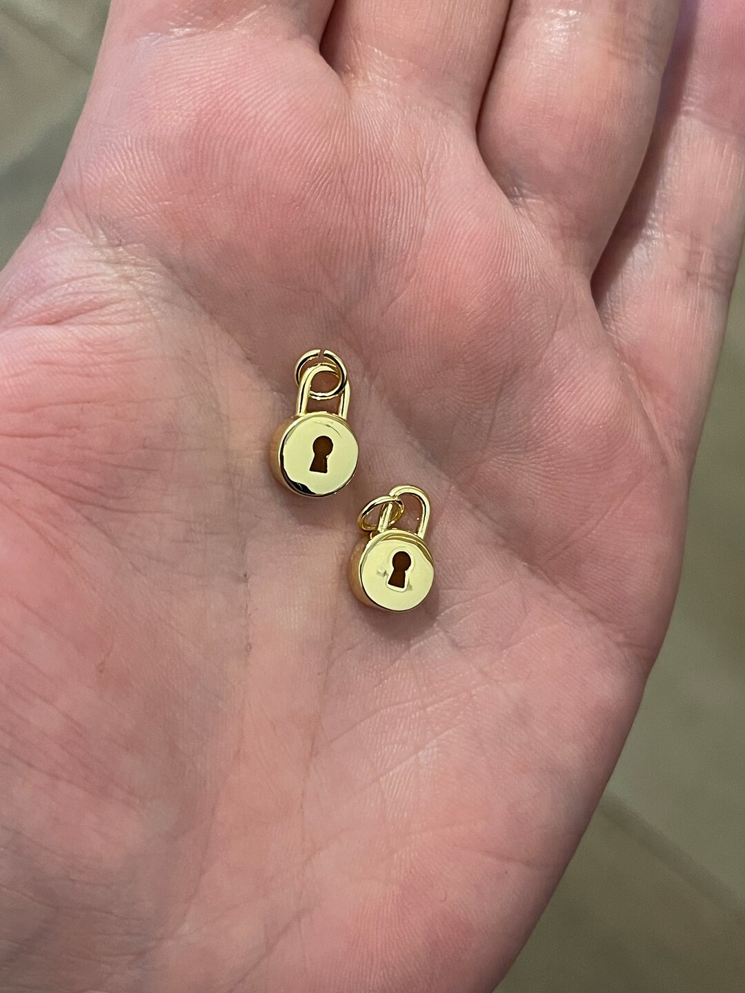 Gold Key Lock Charms,18k Gold Filled Key Pendant,lock Charm Bracelet ...