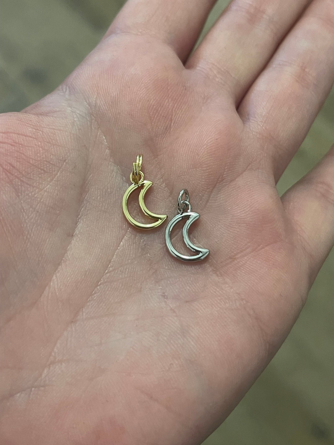 Gold Moon Charms,18k Gold Filled Moon Pendant,celestial Charm Bracelet ...