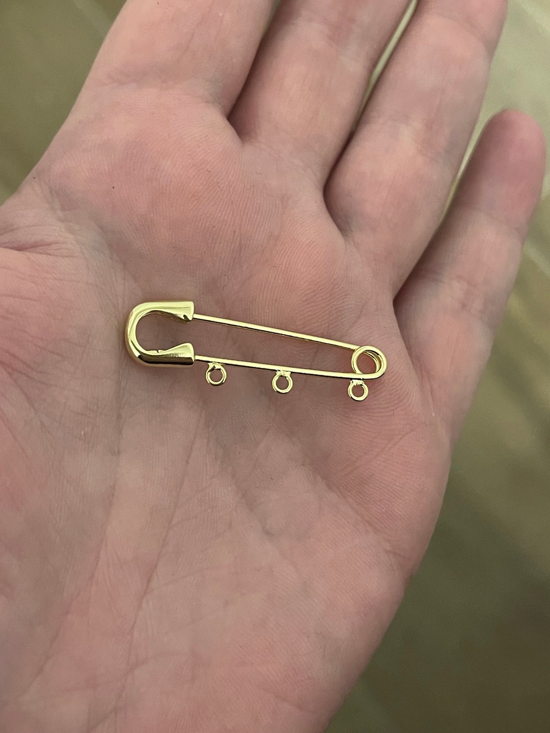 18K Gold Filled Three Loop Pin,simple Three Hole Pin,loop Kilt Pins ...