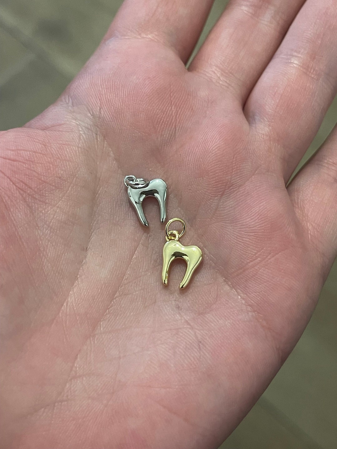 Gold Teeth Charms,18k Gold Filled Teeth Pendant,teeth Charm Bracelet ...