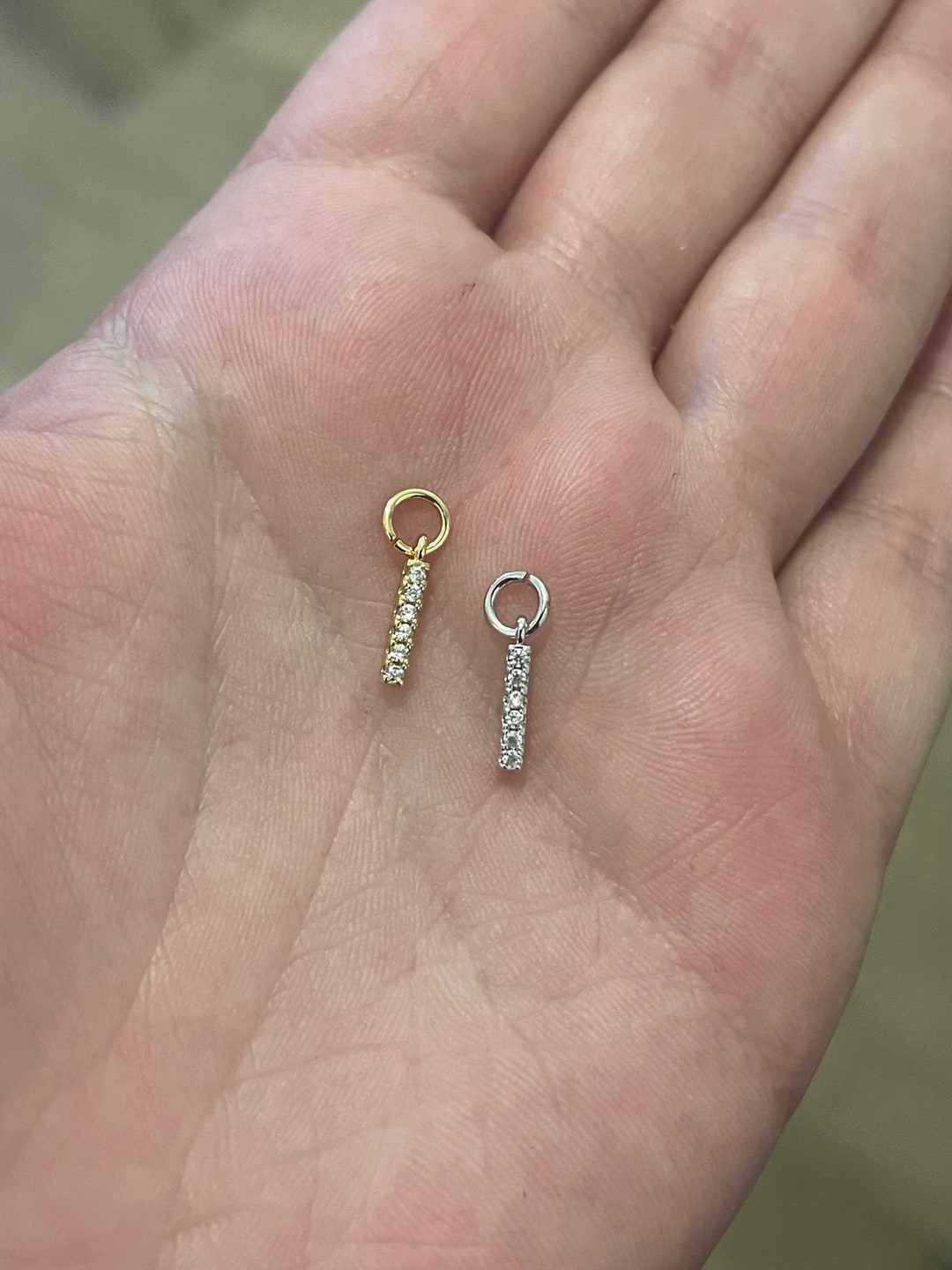 Gold Strip Charms,18k Gold Filled Bar Pendant,geometry Silver Bar Charm ...