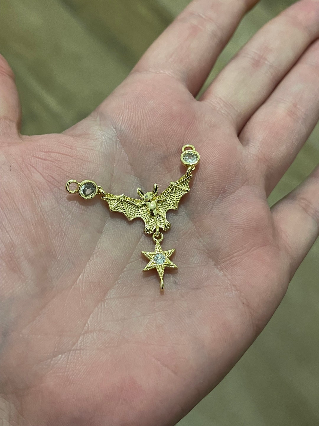 Gold Bat Charms,18k Gold Filled Bat Pendant,bat Charm Bracelet Necklace ...