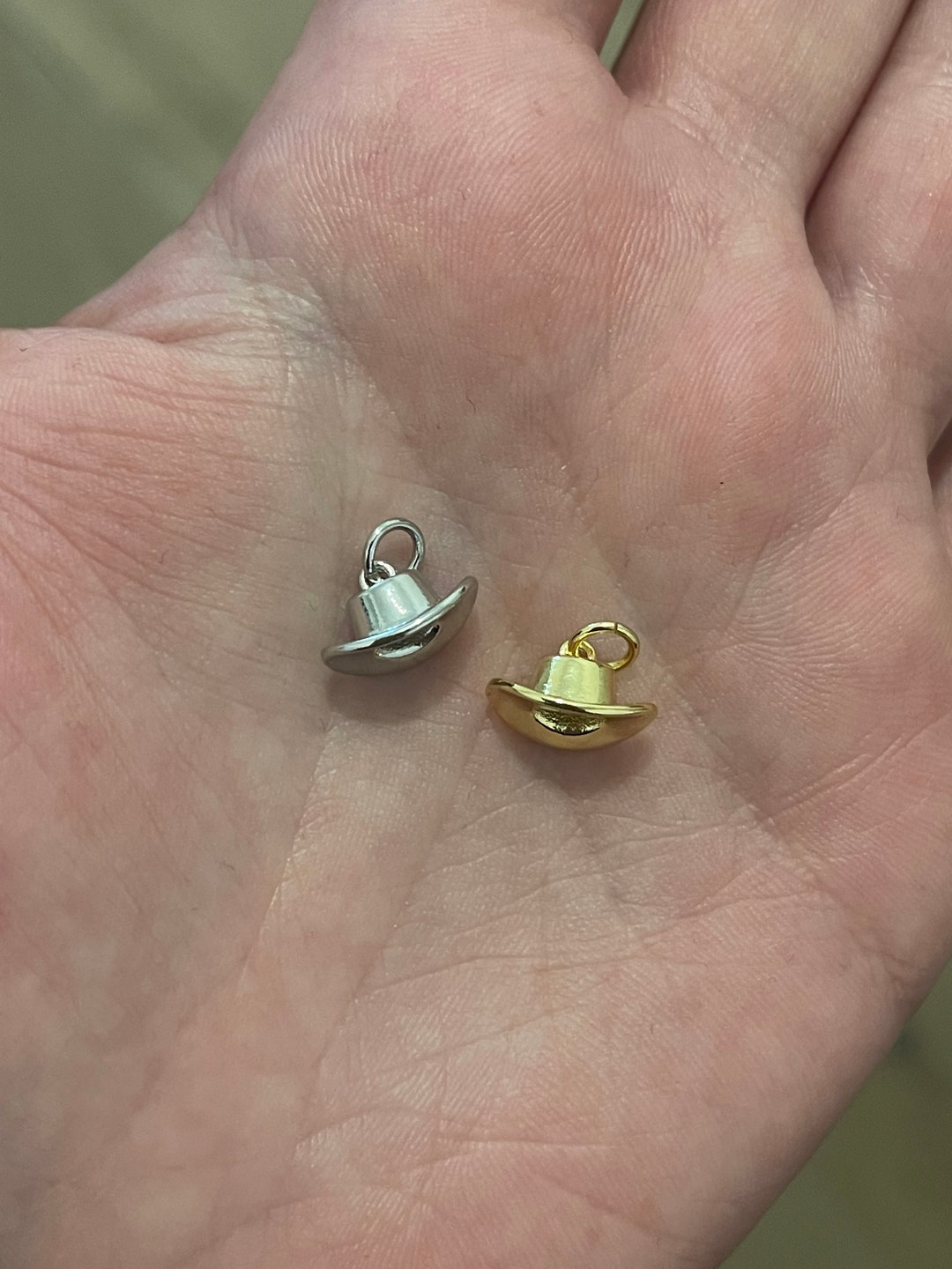 Gold Cowboy Hat Charms,18k Gold Filled Cowboy Hat Pendant Charm ...