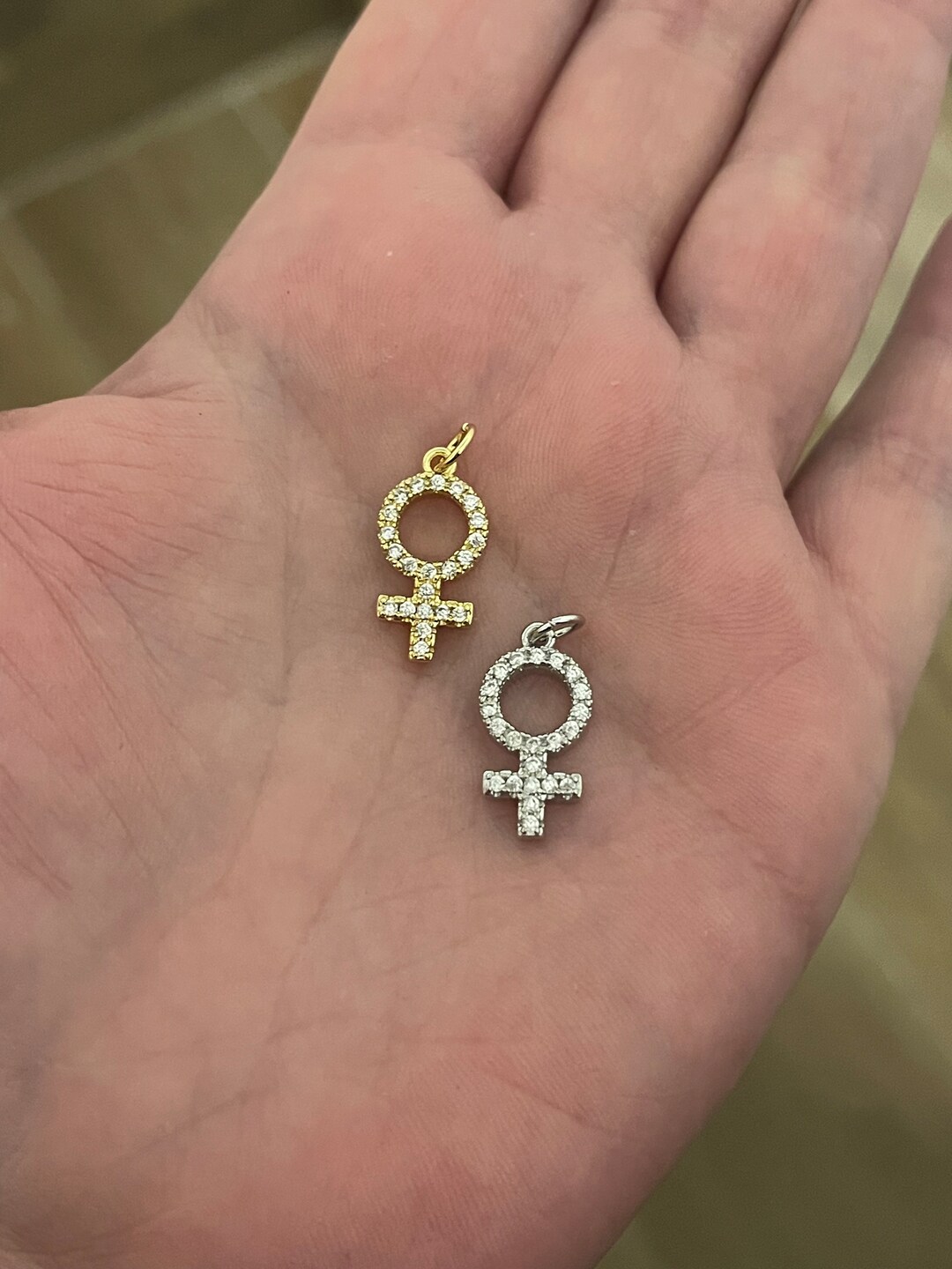 Gold Female Symbol Charms,18k Gold Filled Female Symbol Pendant,female ...