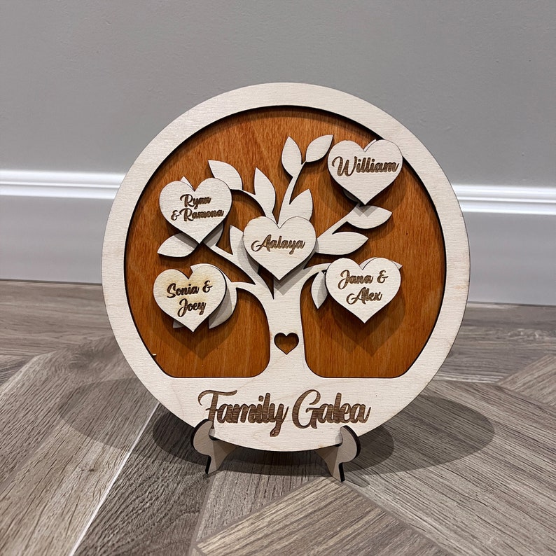 Family Tree Plaque With Stand Laser Design File Download SVG, AI, EPS ...