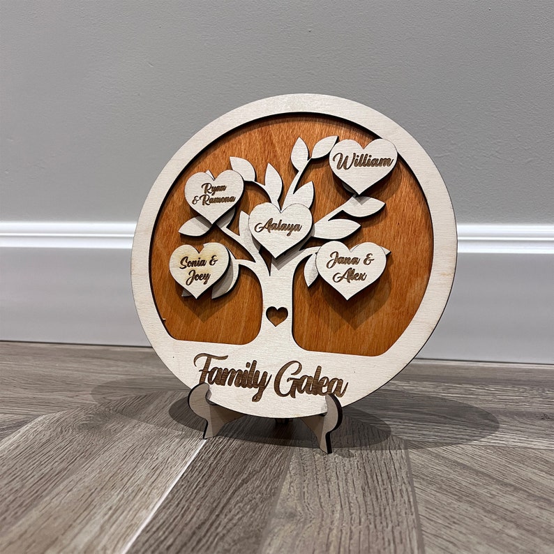 Family Tree Plaque With Stand Laser Design File Download SVG, AI, EPS ...