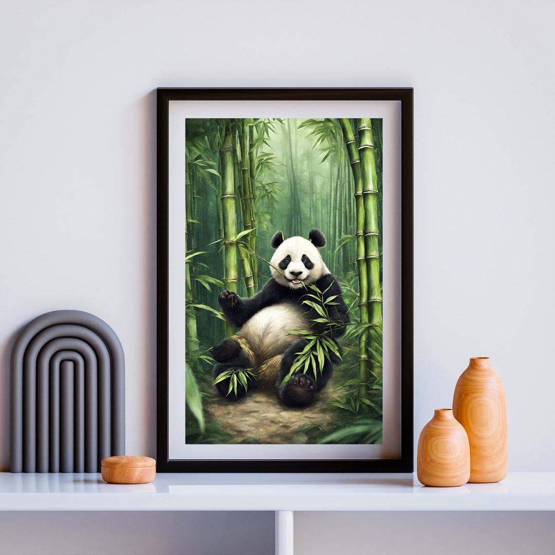 Panda Delight: A Feast in the Bamboo Forest, Gallery Wall Art Digital ...
