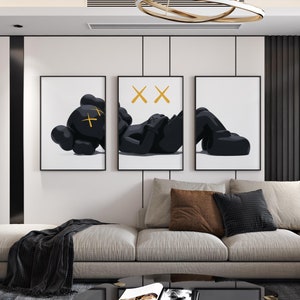 Minimalist KAWS Poster Set - Modern Printable Art for Hypebeast Sneaker ...