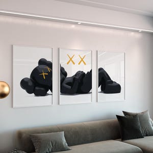 Minimalist KAWS Poster Set - Modern Printable Art for Hypebeast Sneaker ...