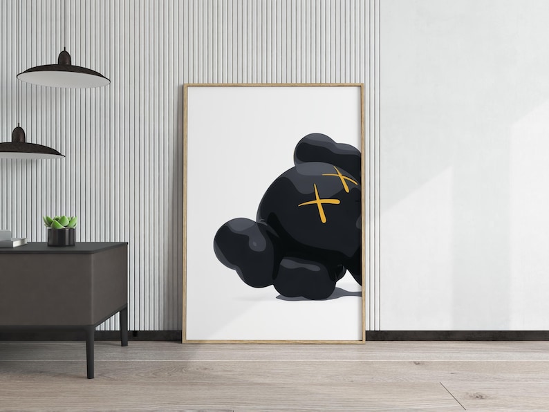 Minimalist KAWS Poster Set - Modern Printable Art for Hypebeast Sneaker ...