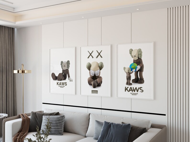 KAWS Poster Set of 3: Hypebeast Wall Art & Graffiti Decor - Digital ...