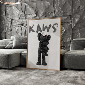 Modern KAWS Poster Set of 3, Graffiti and Hypebeast Wall Art ...