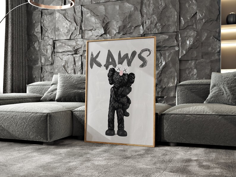 Modern KAWS Poster Set of 3, Graffiti and Hypebeast Wall Art ...