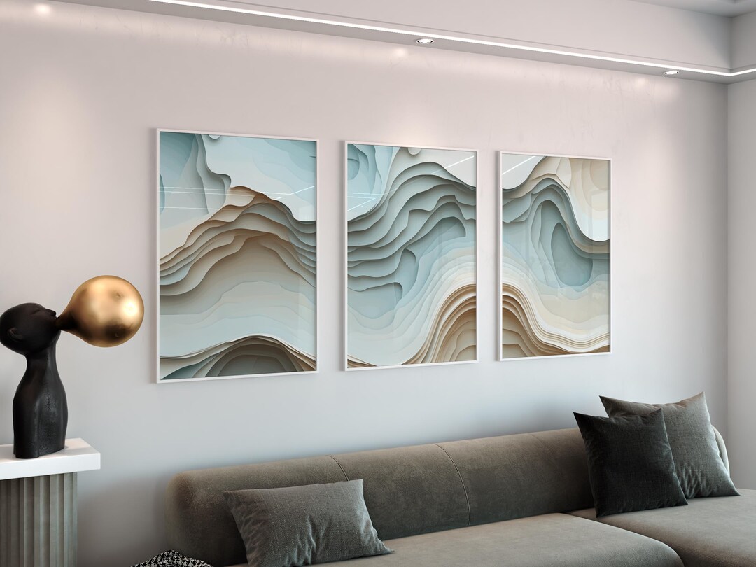 Parametric Wall Art Poster - Modern Oversized Geometric Painting for ...