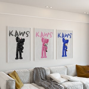 Modern KAWS Poster Set of 3, Graffiti and Hypebeast Wall Art ...