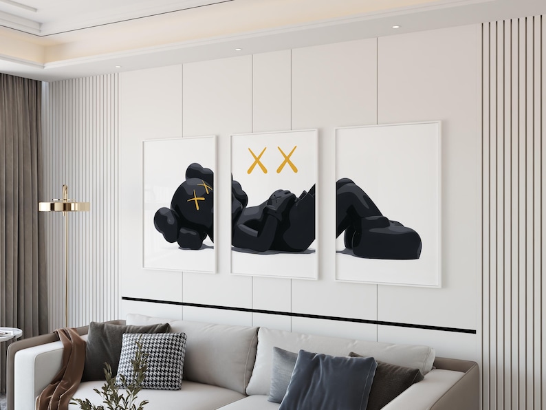 Minimalist KAWS Poster Set - Modern Printable Art for Hypebeast Sneaker ...