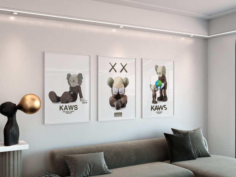 KAWS Poster Set of 3: Hypebeast Wall Art & Graffiti Decor - Digital ...