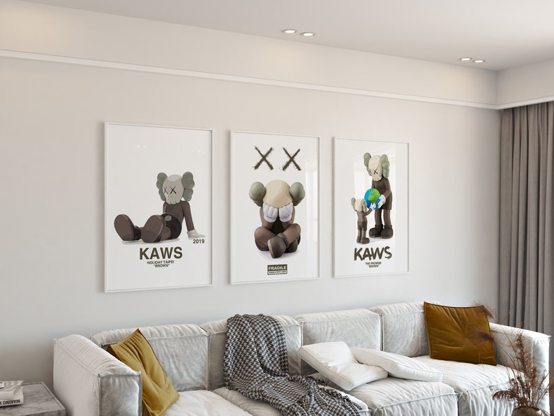 KAWS Poster Set of 3: Hypebeast Wall Art & Graffiti Decor - Digital ...