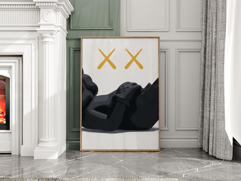 Minimalist KAWS Poster Set - Modern Printable Art for Hypebeast Sneaker ...