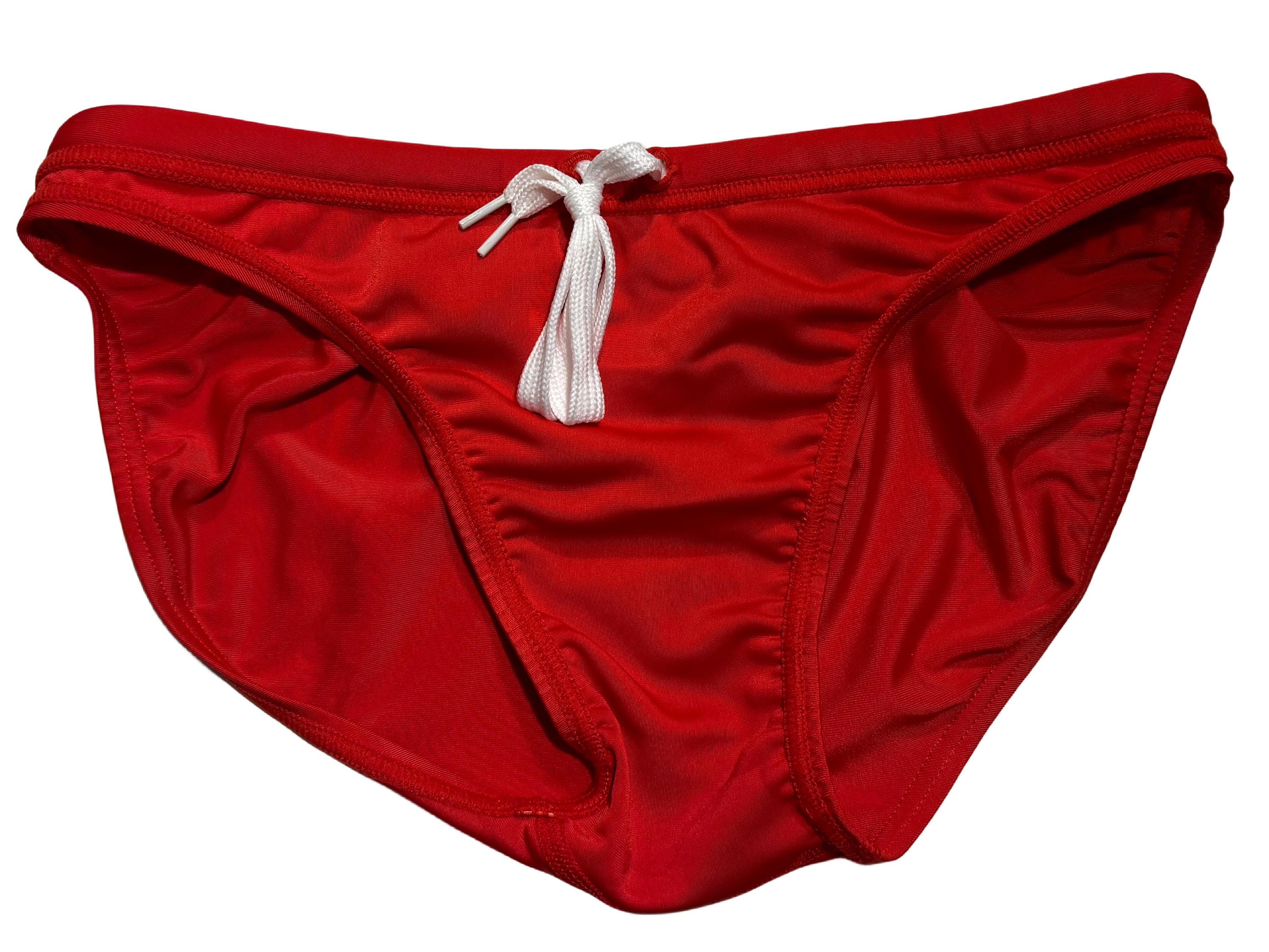 VXA Men's Swim Brief, Unlined Front, Drawcord, Racer Cut, Low Rise ...