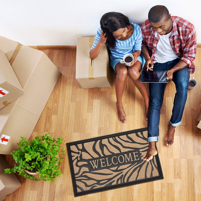 Coir Welcome Mat - Natural Fiber Outdoor Rug for Porch - Eco-friendly ...