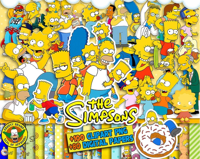 Simpsons Clip Art Bundle, Simpsons PNG, Bart Simpson PNG, Instant ...