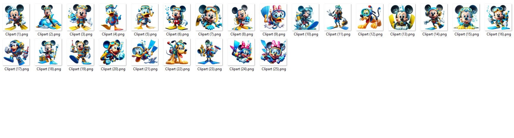 Mickey Under the Sea Png, Mouse and Friends Scuba Diving Clipart Png ...