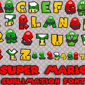 Mario Alphabet Png Bundle, Super Bro Font, Kid Font for Birthday Party ...
