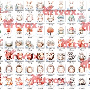 Cute Forest Animals PNG Bundle, Woodland Animals Clipart Png, Adorable ...