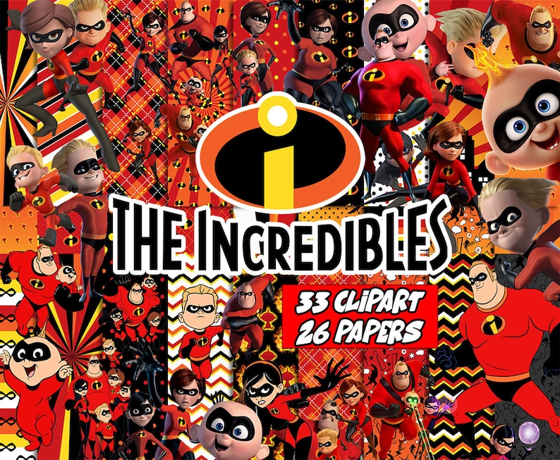 Incredibles PNG Clipart Bundle, Digital Paper, Digital Incredibles PNG ...