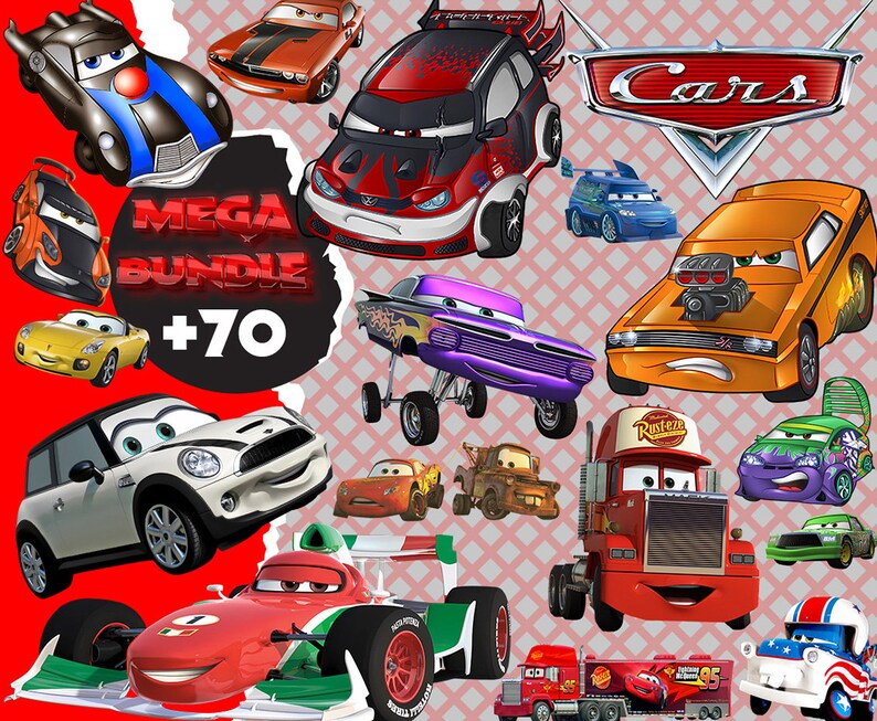 Cars Clipart Bundle Png, Lightning Mcqueen PNG Cliparts, Cars ...
