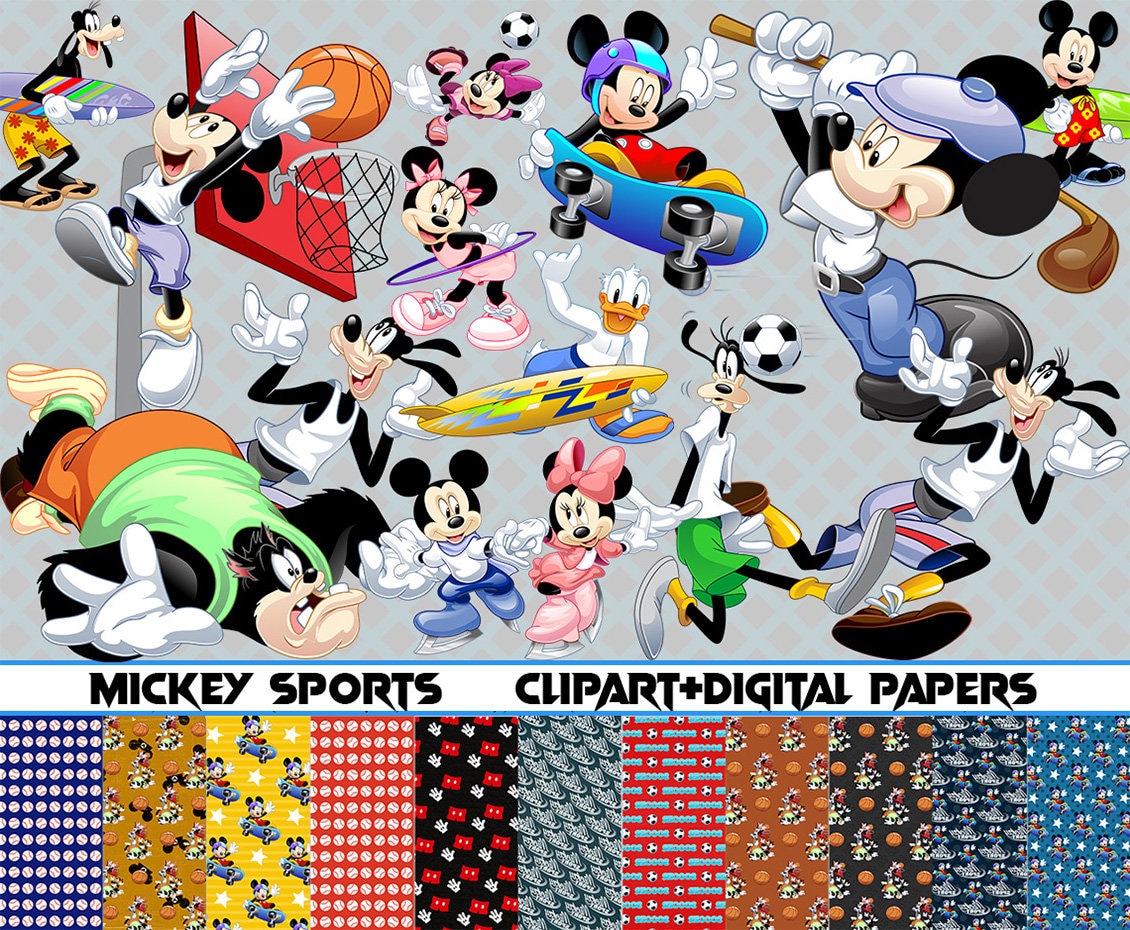 Sport Mickey Png, Clipart Bundle, Sport Png, Cartoon, Mickey Football ...