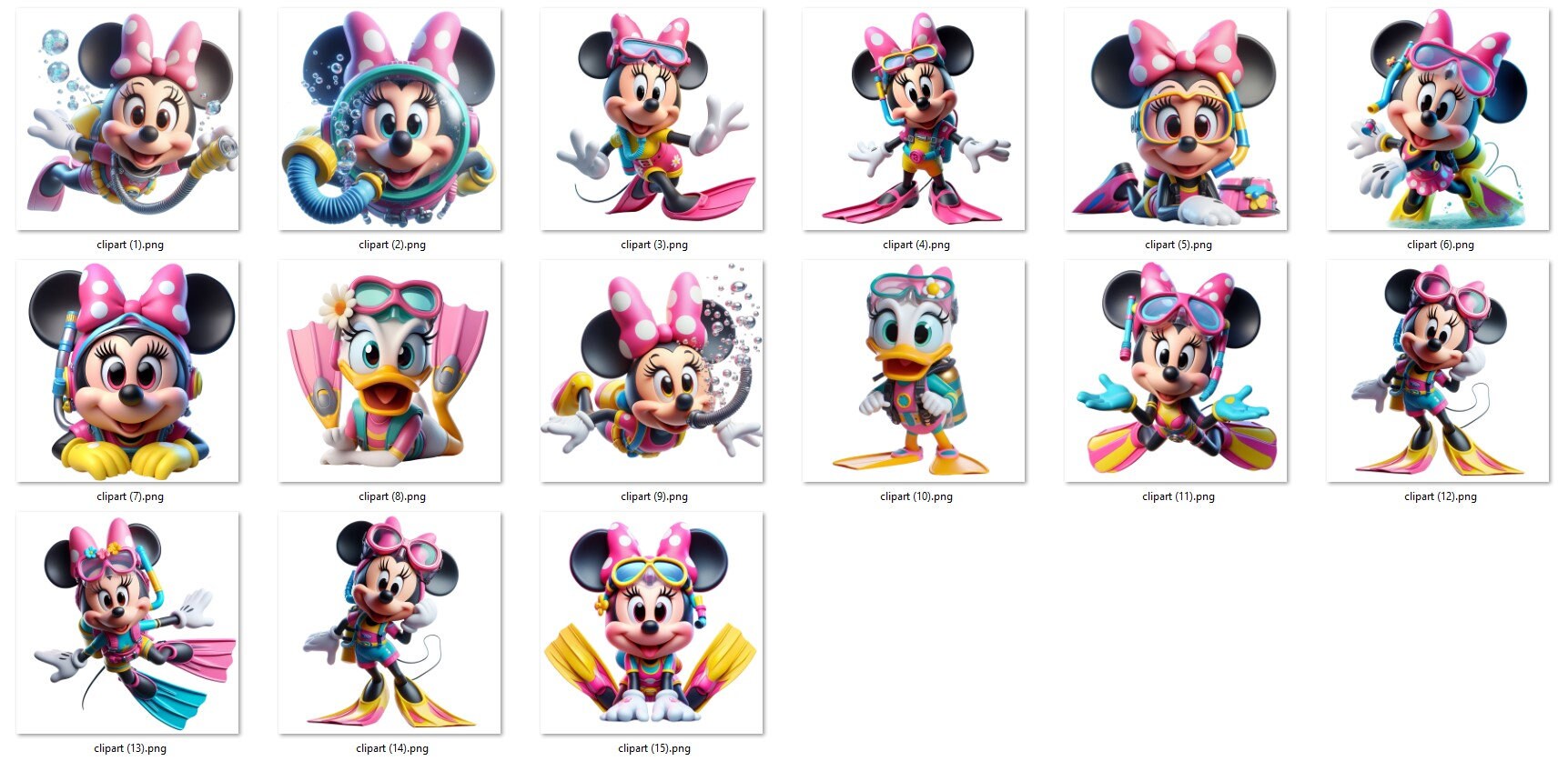Minnie Under the Sea Png, Summer Minnie Mouse Clipart, Minnie Diver Png ...