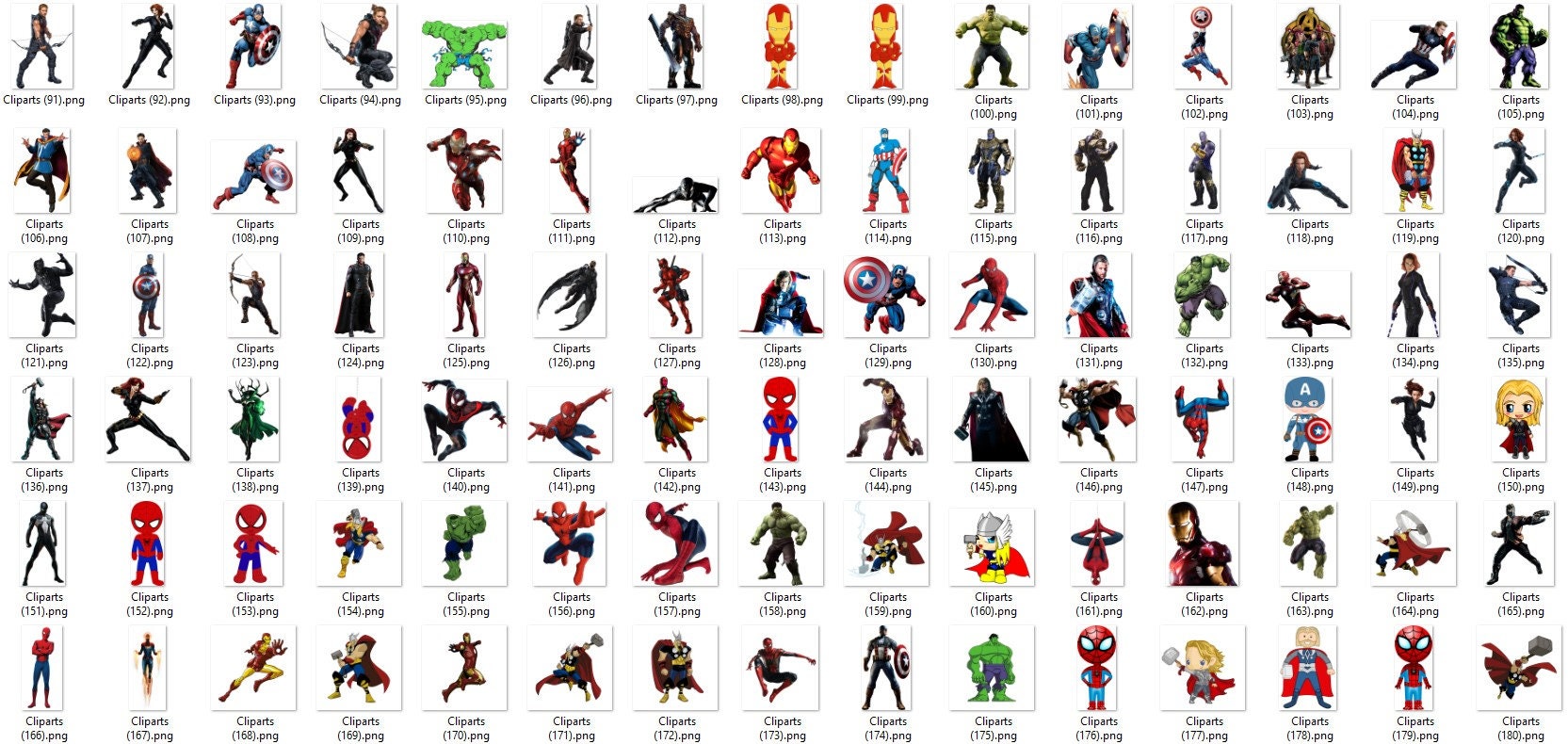 400 Super Heroes Mega Bundle, Avengers Clipart, PNG Heroes, Avangers ...