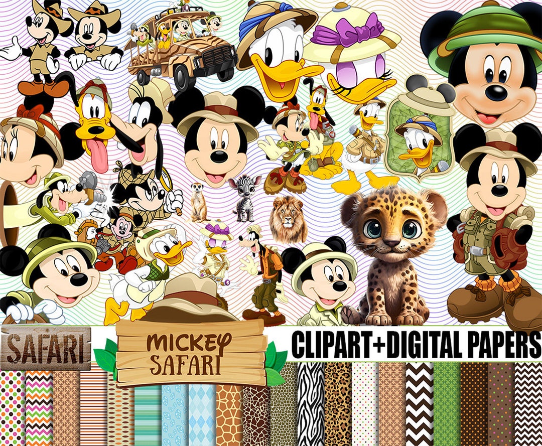 Safari Mickey Png Bundle, Animal Safari Clipart Bundle, Safari ...