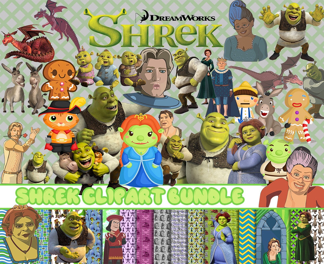 Sherek Png Bundle, Clipart Shrek Png Printable Sublimation, Sherek ...