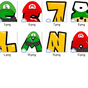 Mario Alphabet Png Bundle, Super Bro Font, Kid Font for Birthday Party ...