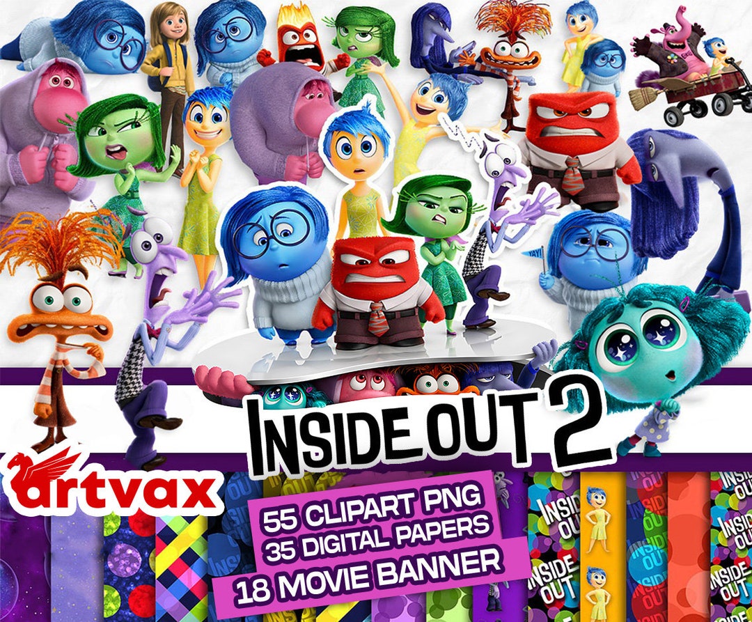 Inside Out 2 PNG, Paquete de imágenes prediseñadas, Inside Out 2 ...