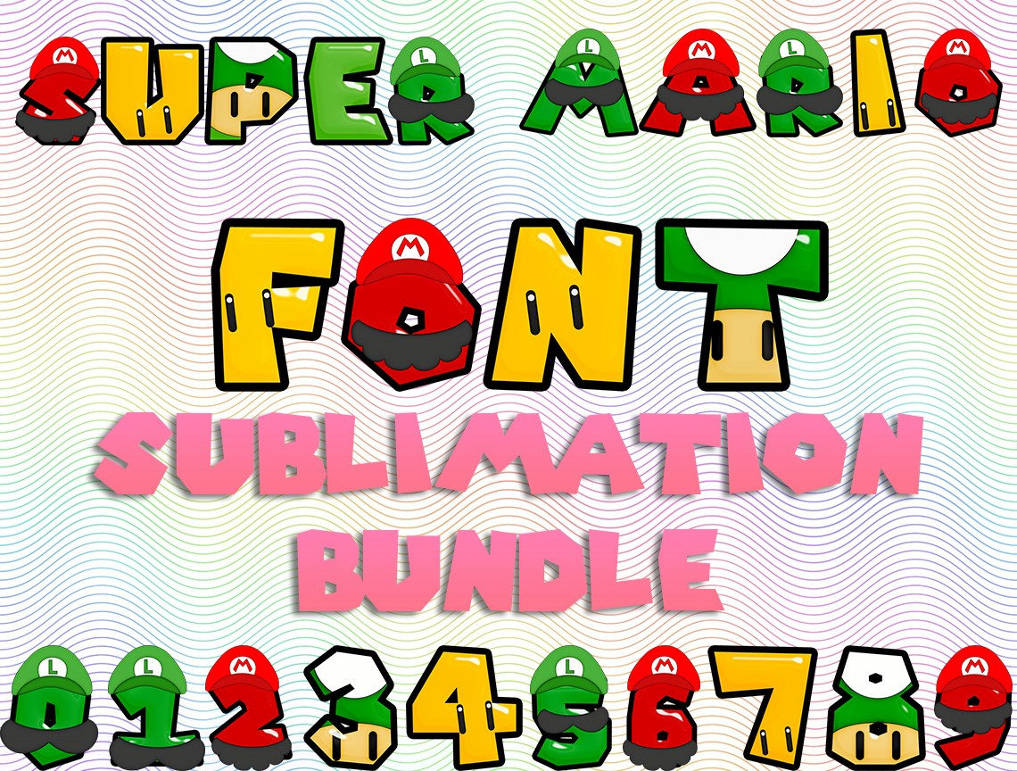 Mario Alphabet Png Bundle, Super Bro Font, Kid Font for Birthday Party ...