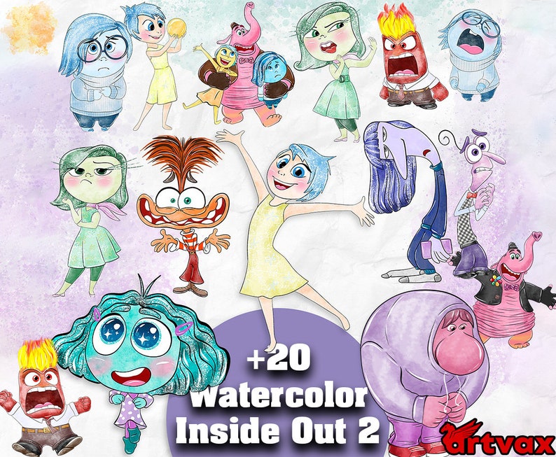 Inside Out 2 acuarela Clipart png, Inside Out 2 Descargar, Paquete ...