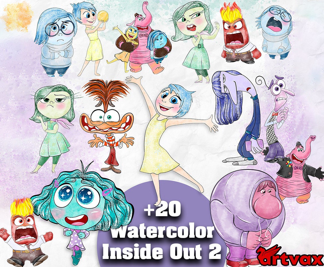 Inside Out 2 acuarela Clipart png, Inside Out 2 Descargar, Paquete ...