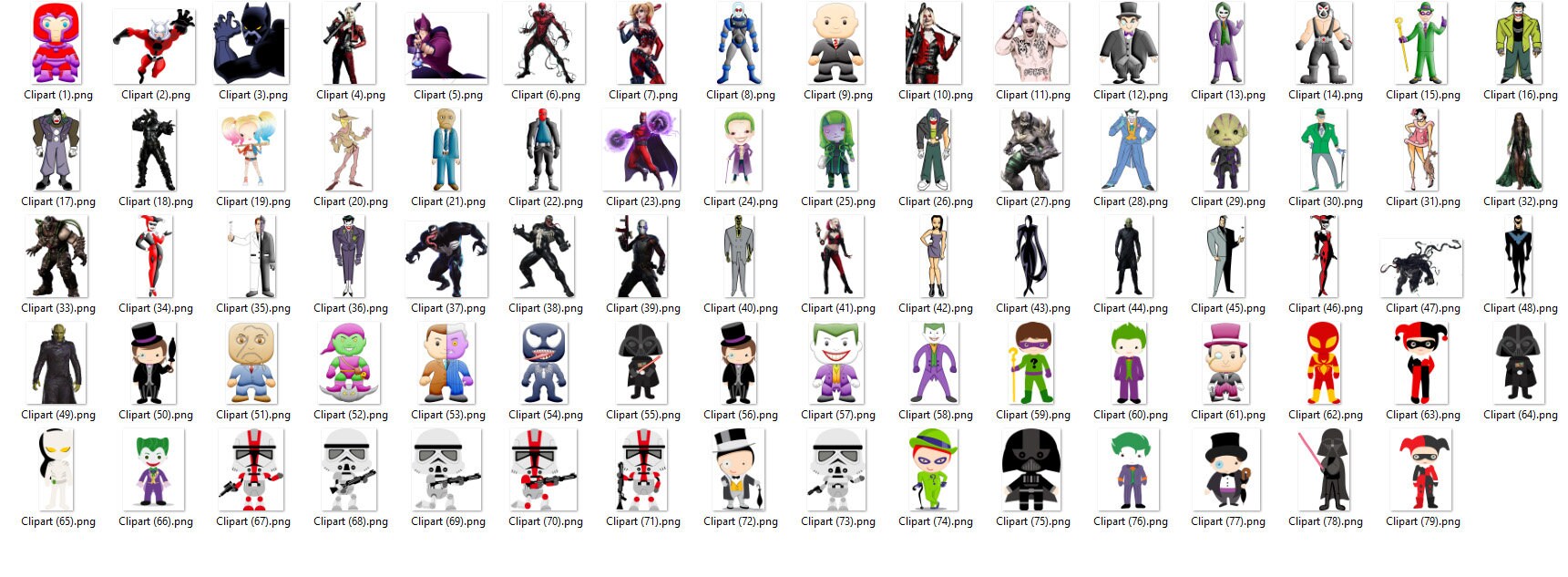 Villains Digital Download, Villains Clipart Bundle, Super Villains PNG ...