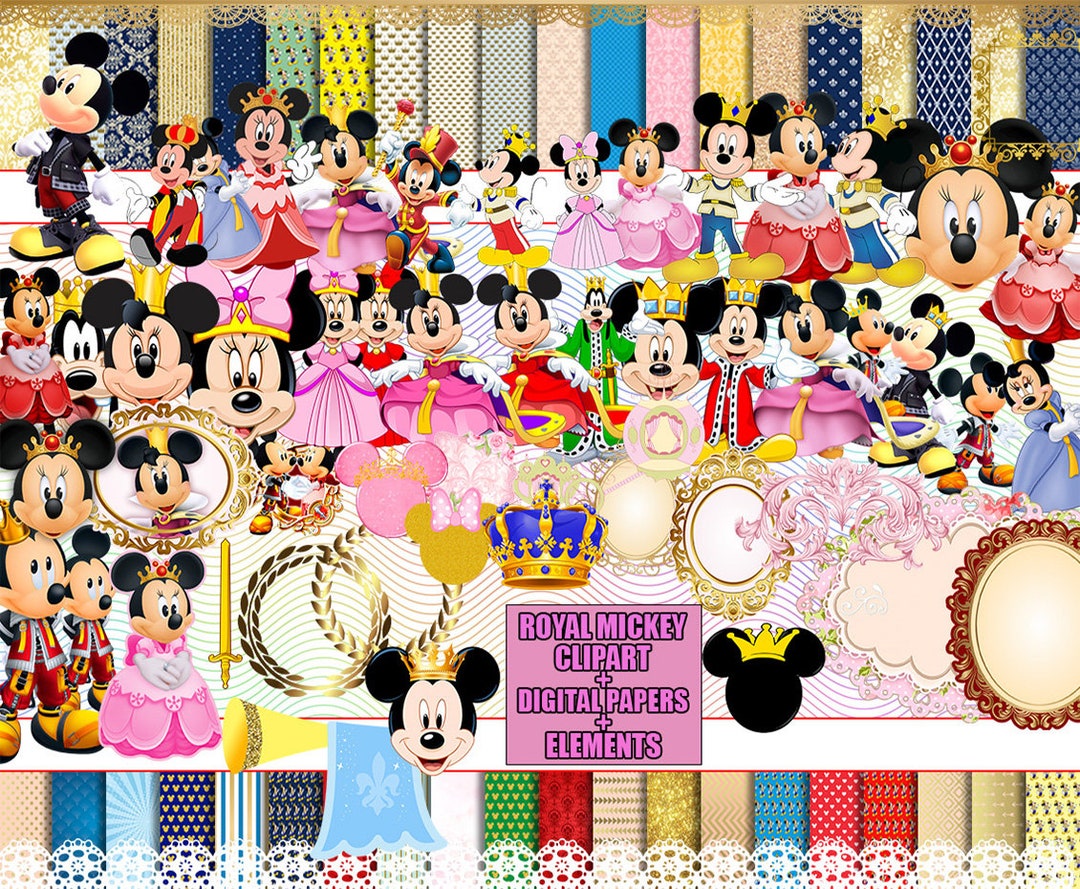 Royal Mickey Png Clipart Bundle, King Mickey PNG, Prince Mouse Clipart ...