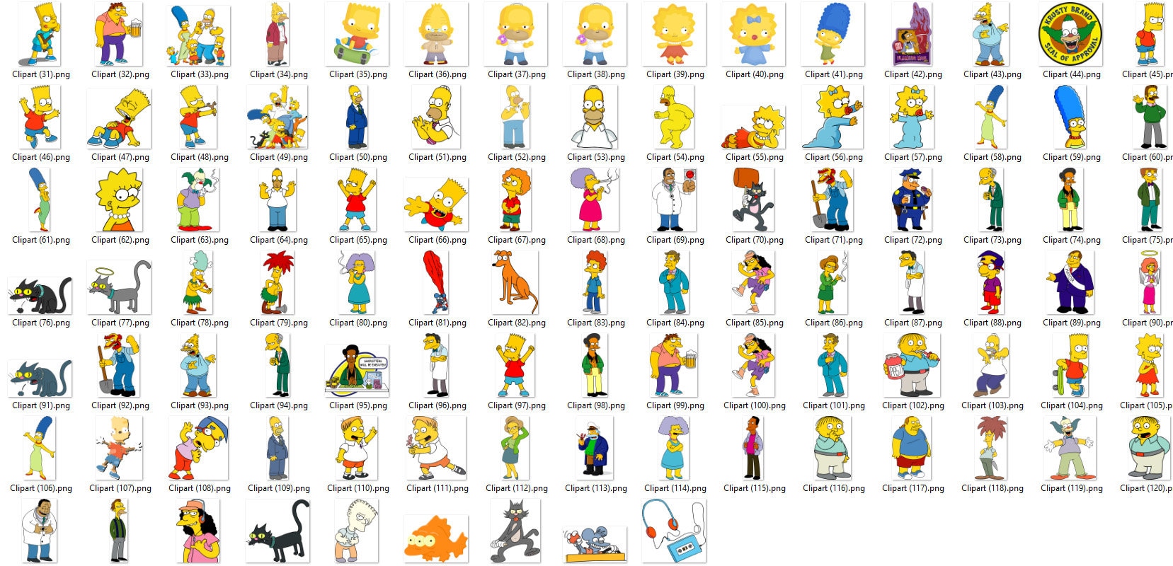 Simpsons Clipart Png Bundle Bart Simpson Png Simpsons Png Bundle Simpsons Birthday Printable