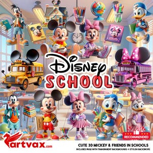 Mickey School Png, Cute Disney School Clipart, Back to School, Minnie ...