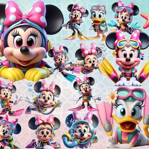 Minnie Under the Sea Png, Summer Minnie Mouse Clipart, Minnie Diver Png ...