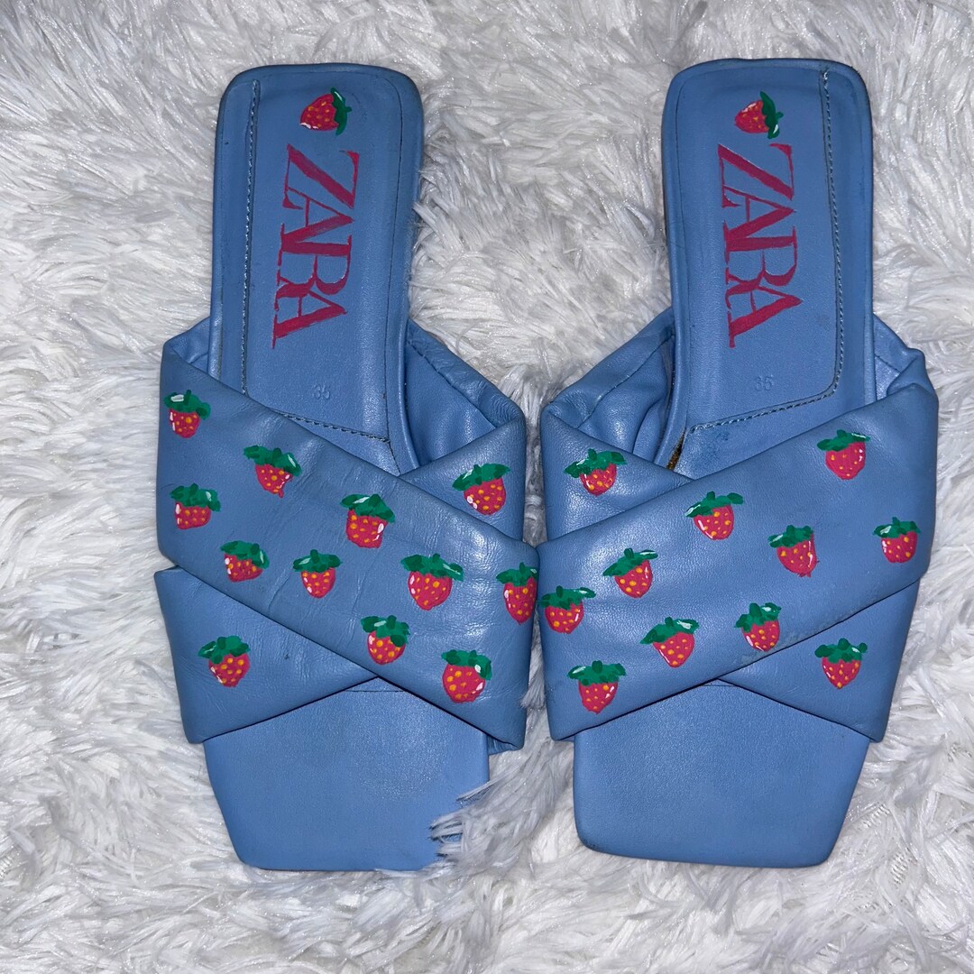 Sandals Custom strawberries - Etsy