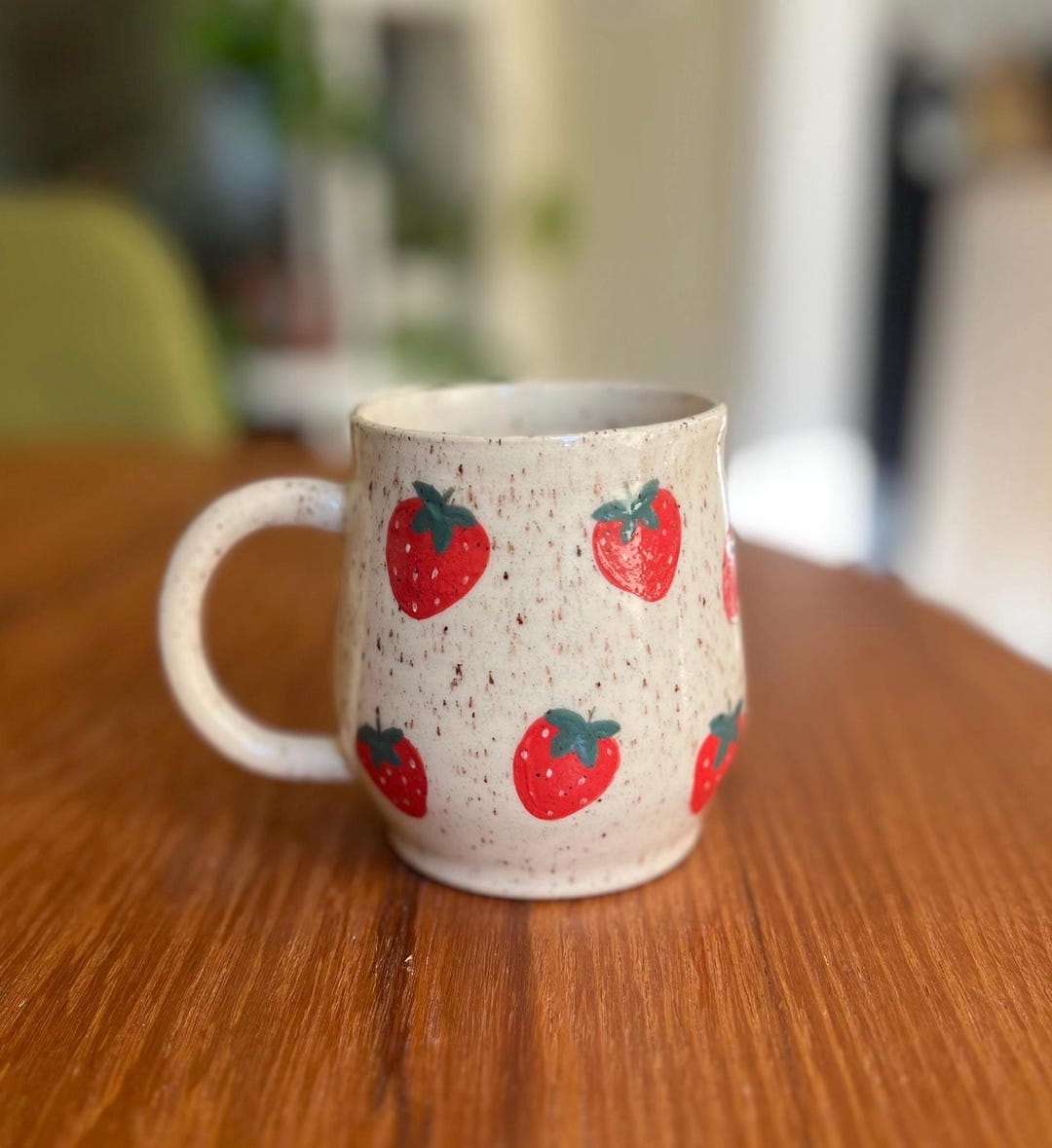 Handmade Pottery Strawberry Mug - 10oz - Etsy